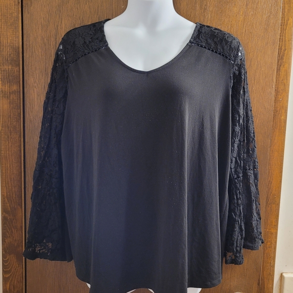 Cato | Tops | Cato Tunic Top Women Plus 2224 Peasant Lace Bell Sleeve ...